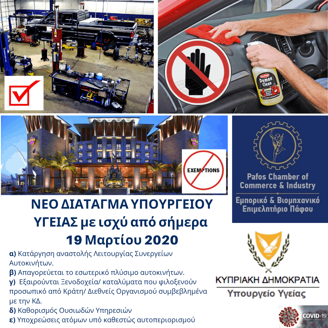 Νέο Διάταγμα Υπουργείου Υγείας με ισχύ από σήμερα 19η Μαρτίου 2020, Ώρα ...