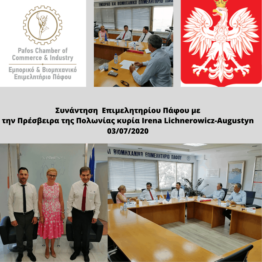 Συνάντηση Επιμελητηρίου Πάφου με την Πρέσβειρα της Πολωνίας κυρία Irena ...