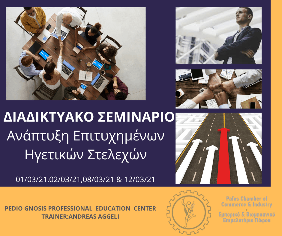 ΔΙΑΔΙΚΤΥΑΚΟ ΣΕΜΙΝΑΡΙΟ ΜΕ ΘΕΜΑ "ΑΝΑΠΤΥΞΗ ΕΠΙΤΥΧΗΜΕΝΩΝ ΗΓΕΤΙΚΩΝ ΣΤΕΛΕΧΩΝ ...